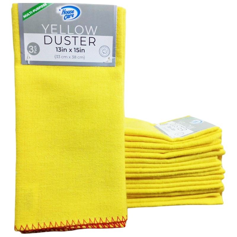 72 Wholesale 3pk Yellow Dusters 13in X 15in - WSD