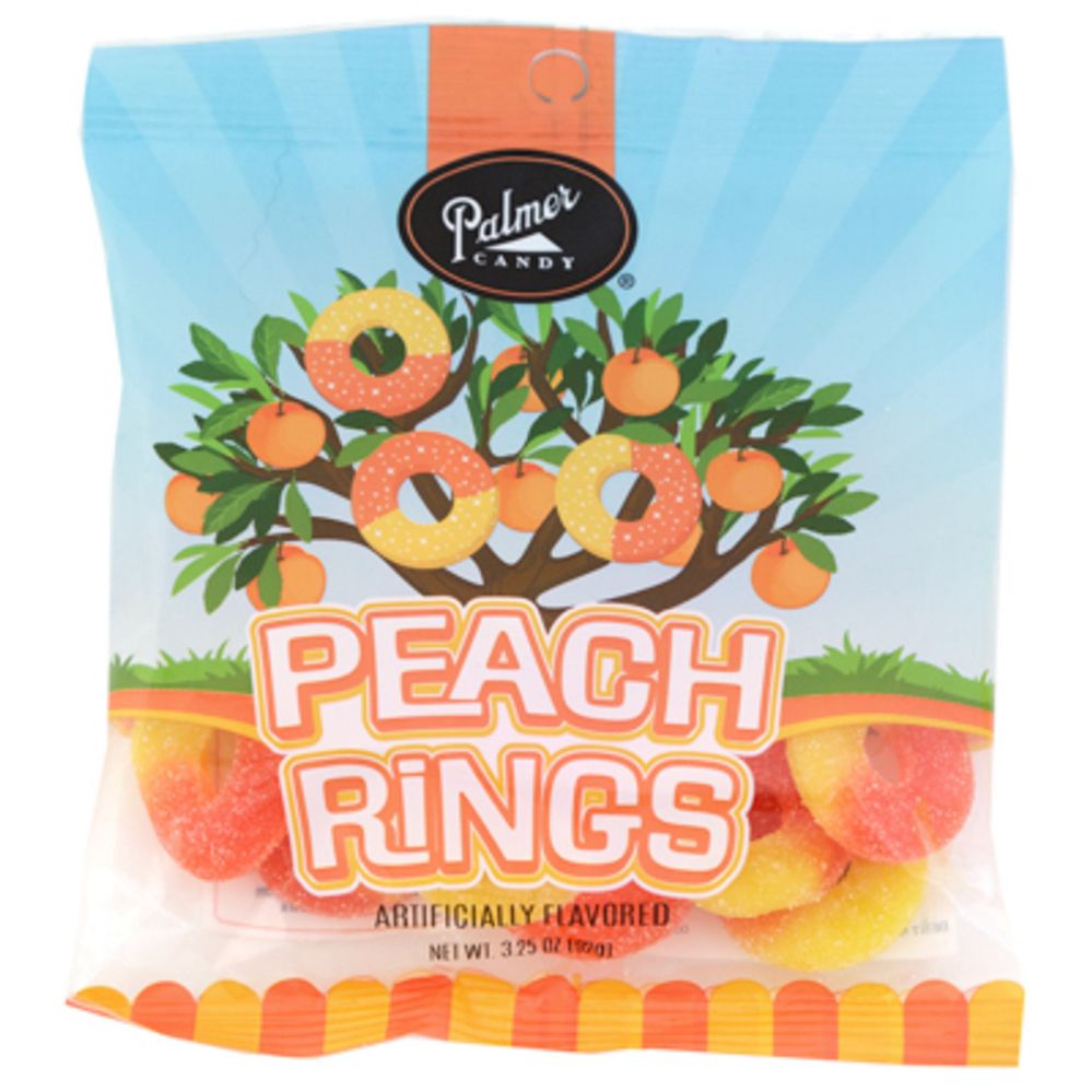8 Wholesale Peach Rings 3.25 Oz Peg Bag - WSD