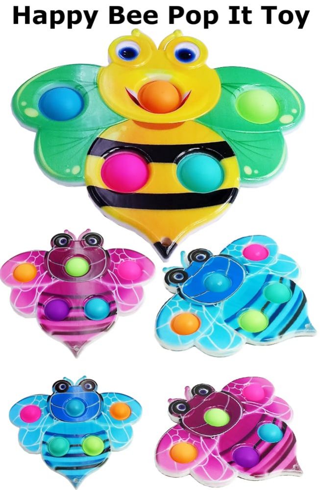12 pieces Happy Bee Pop It Toy - Store - at - alltimetrading.com