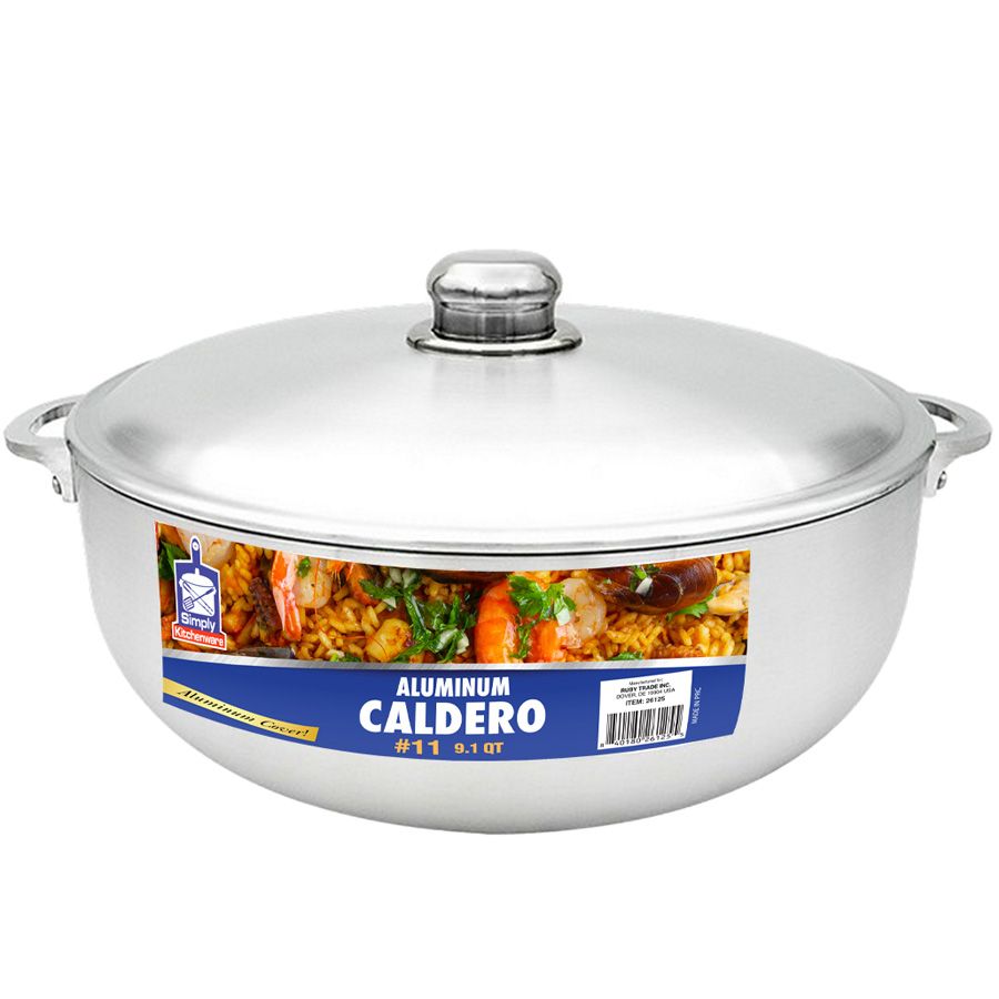 6 pieces Simply Kitchenware Aluminum Caldero 9.1 Qt With Aluminum Lid ...