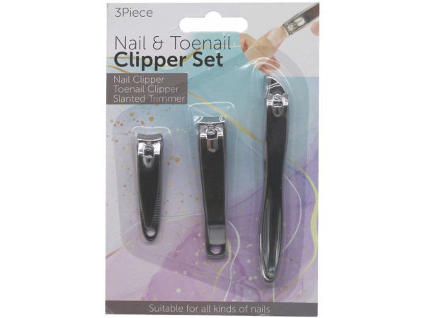24 Wholesale 3 Piece Fingernail Clipper Tool Set - WSD
