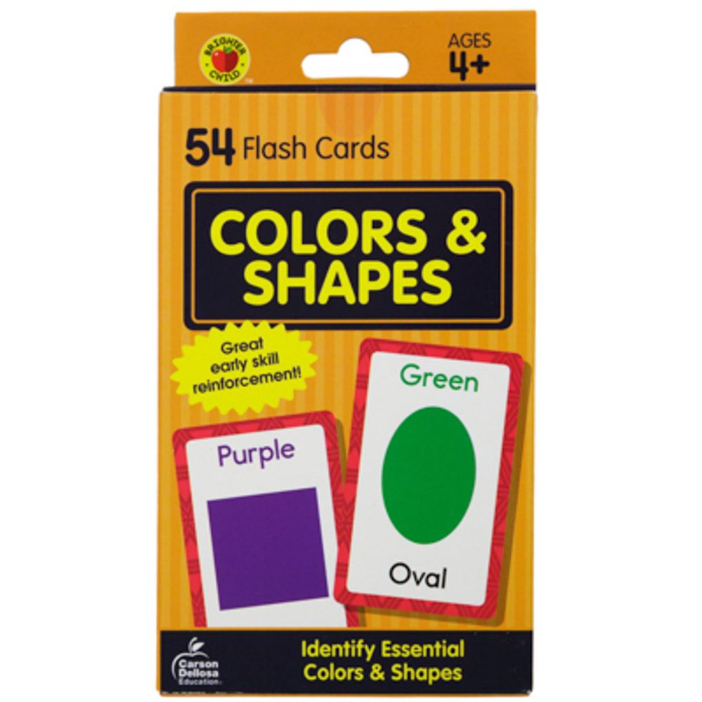 48 Pieces Flash Cards 54ct Colors And Shapes Boxed pp - School and ...