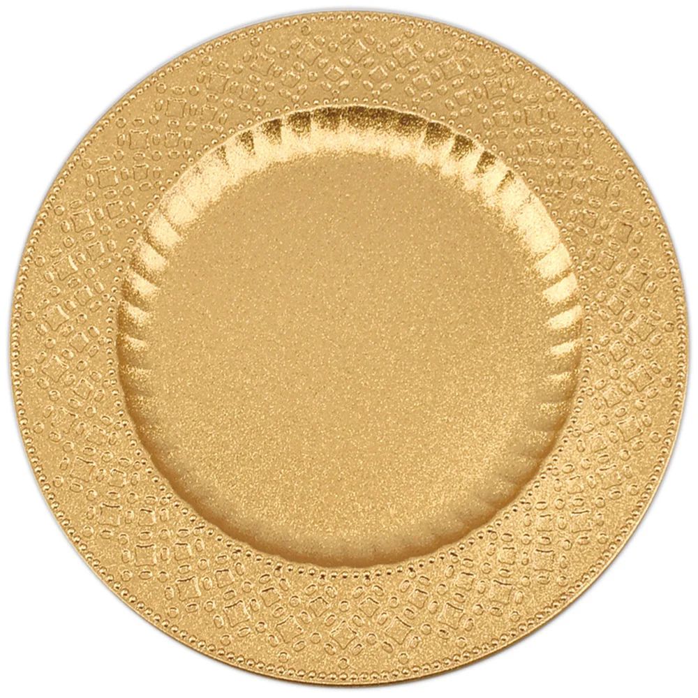 24 Pieces PLASTIC CHARGER PLATE 13in Gold Textured Rim - Plastic Bowls ...