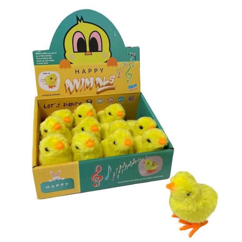 24 Pieces 3.75" WinD-Up Plush Jumping Chick Toy - Plush Toys - at ...