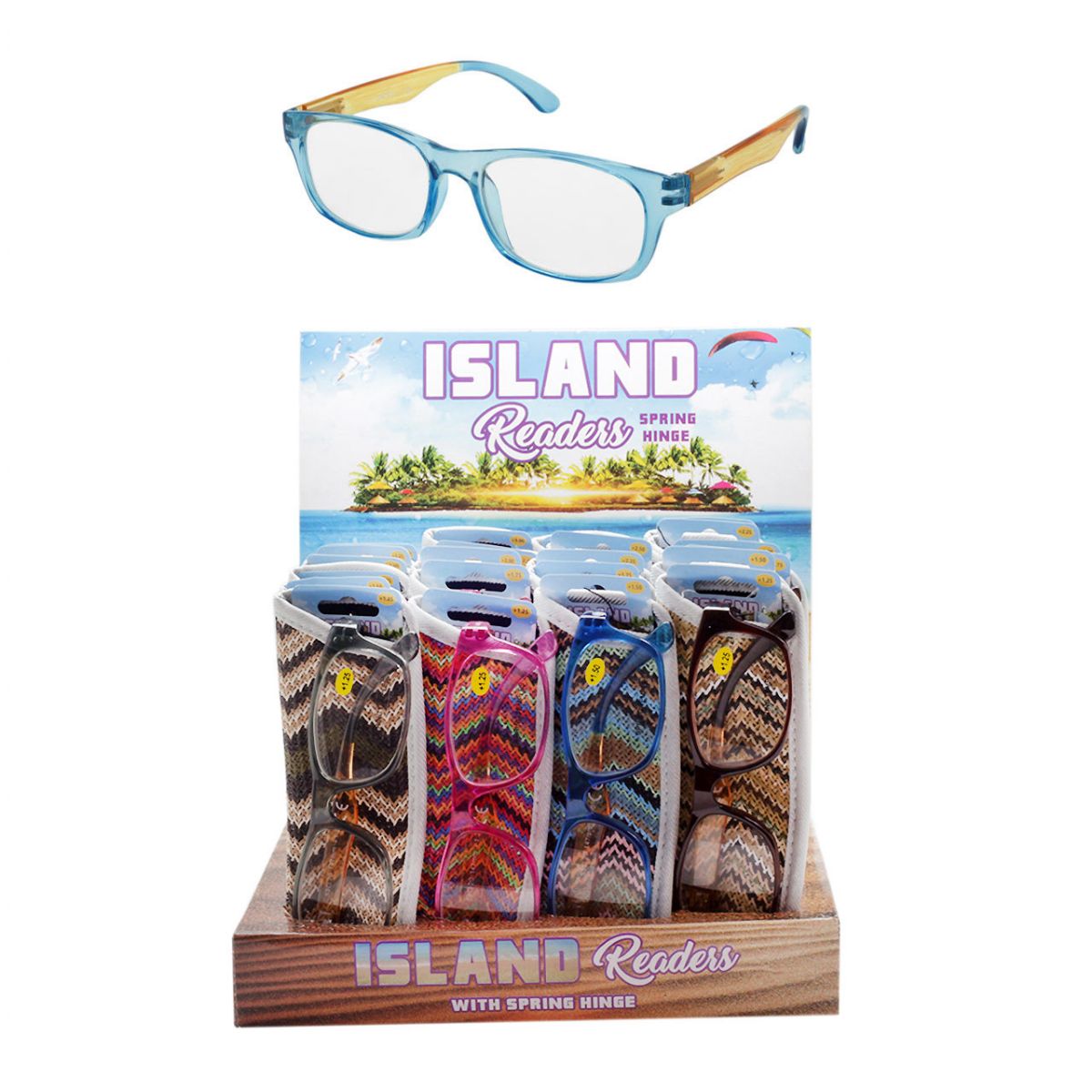24 Pieces Island Reading Glasses Unisex | 24 Pcs Per Display - Reading ...