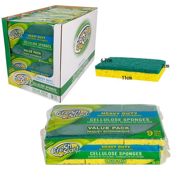 10 pieces Fresh Start Heavy Duty Sponge 9Pack - Scouring Pads & Sponges ...