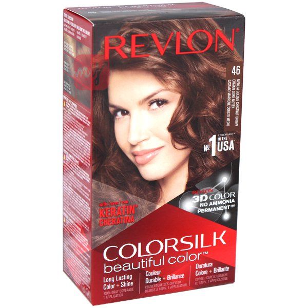 12 Wholesale Revlon ColorSilk Hair Color #46 Medium Golden Chestnut ...
