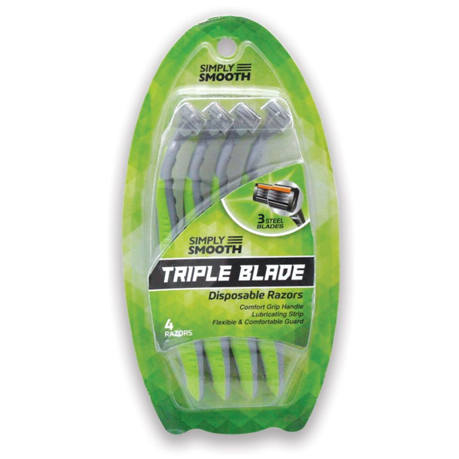 24 pieces Simply Smooth Razors For Men 4 Pk Triple Blade - Shaving ...