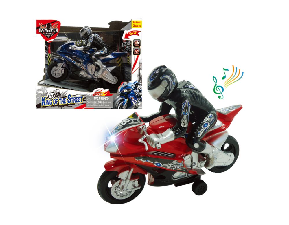 36 pieces 8.5" Friction Motorcycle With Light & Sound Assorted Colors ...