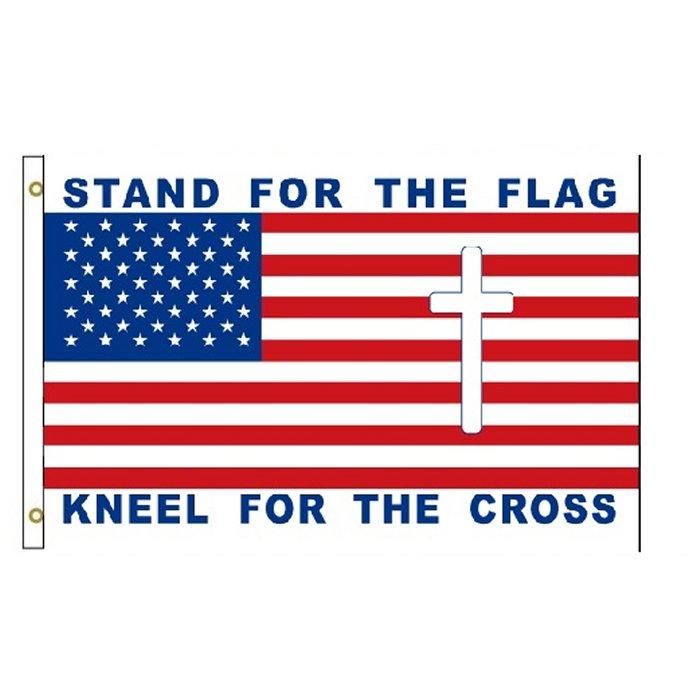 24 Wholesale 3'x5' Stand For The Flag, Kneel For The Cross American ...