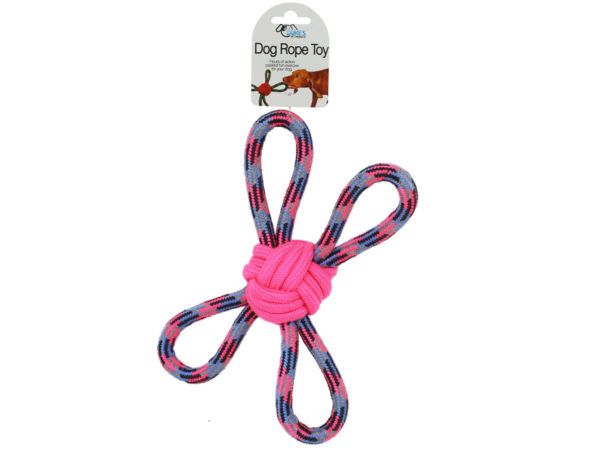 24 pieces 11 In 4-Way Rope Dog Pull With Knotted Chew Ball Center - Pet ...