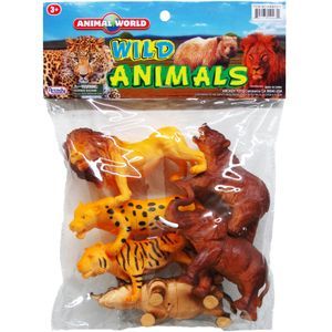 24 pieces 6pc " Plastic Wild Animals In Pvc Bag W/header - Animal ...