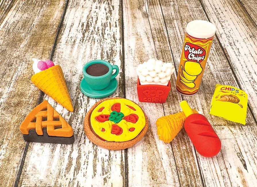 54 Pieces Snack Attack Ii 3d Erasers - Erasers - at - alltimetrading.com