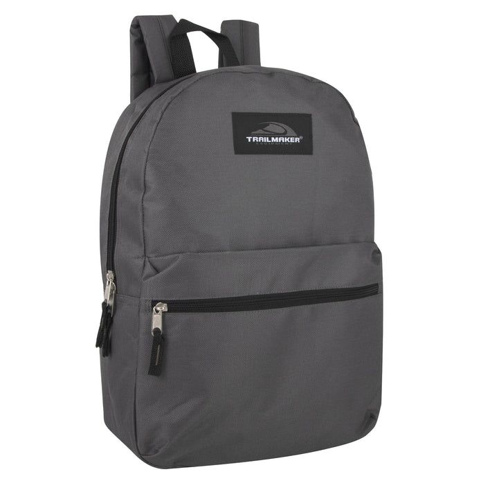 24 Wholesale 17 Inch Trailmaker Classic Backpack Grey - WSD