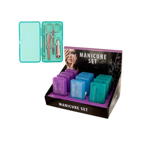 24 pieces Manicure Set In Case Countertop Display - Manicure and ...