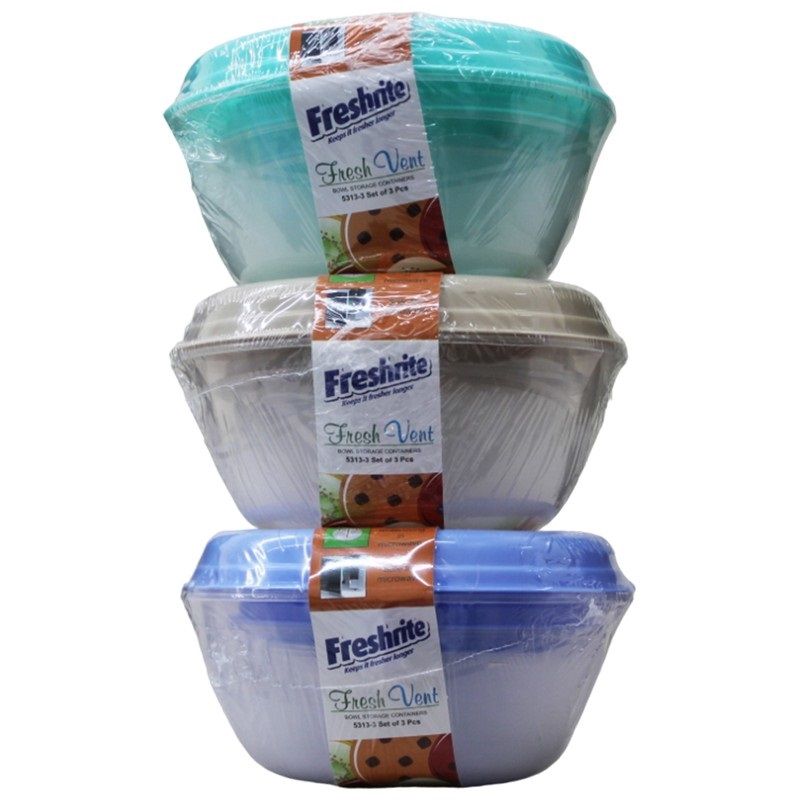 24 Pieces Set Of 3 Fresh Vent Container Round - Food Storage Containers ...