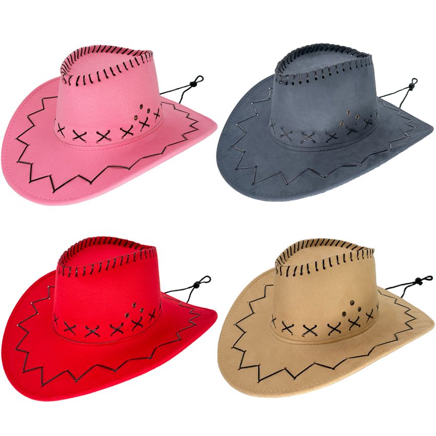 12 pieces Retro Rodeo Wild West Cowboy Hat Set - Cowboy & Boonie Hat ...