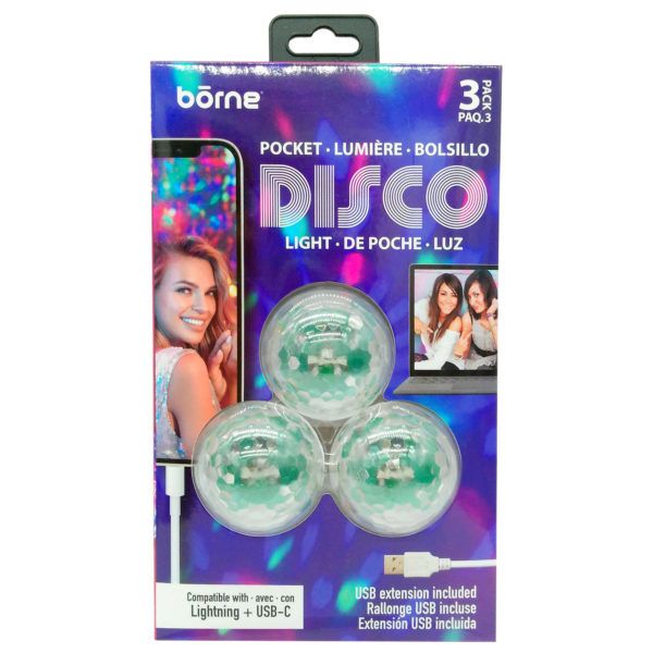 10 pieces Borne 3 Pack Mini Disco Rgb Light With UsB-A, UsB-C, And ...