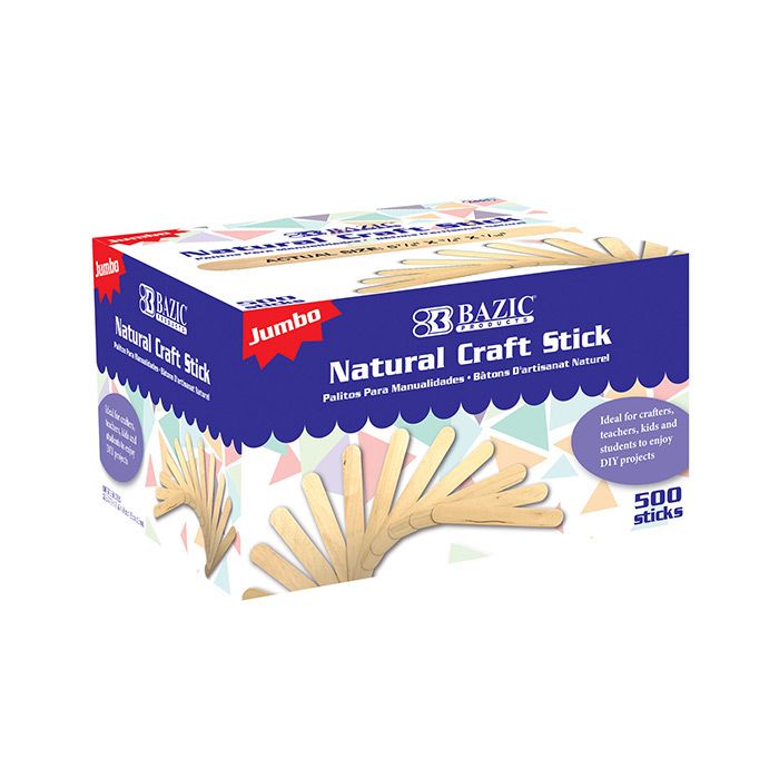 10 pieces Jumbo Natural Craft Stick (500/box) - Craft Wood Sticks and ...