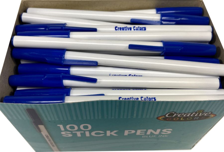 Bulk Stick Pens 100ct Blue - WSD