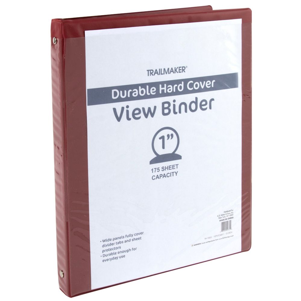 50 pieces 1 Inch Hard Cover Binders Red - Store - at - alltimetrading.com