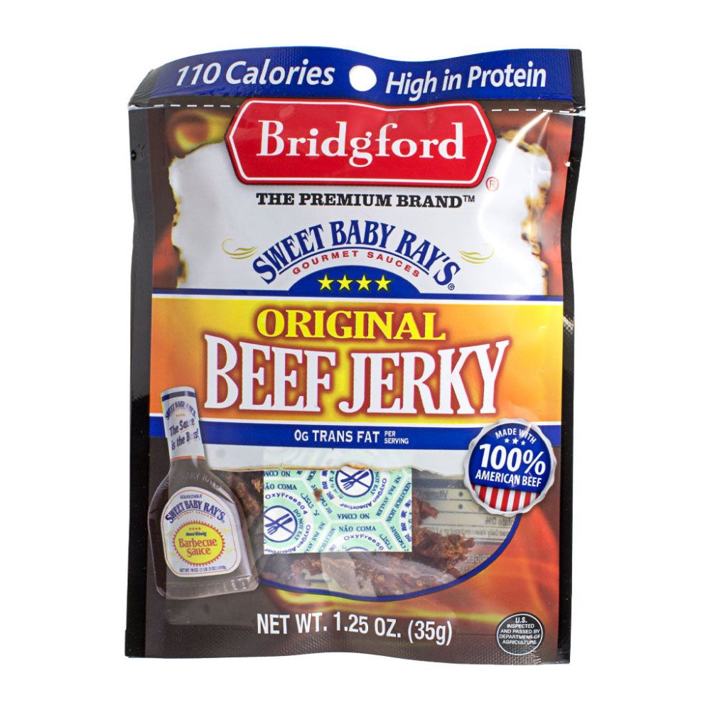48 Pieces Bridgford Sweet Baby Rays Original Beef Jerky - 1.25 oz ...