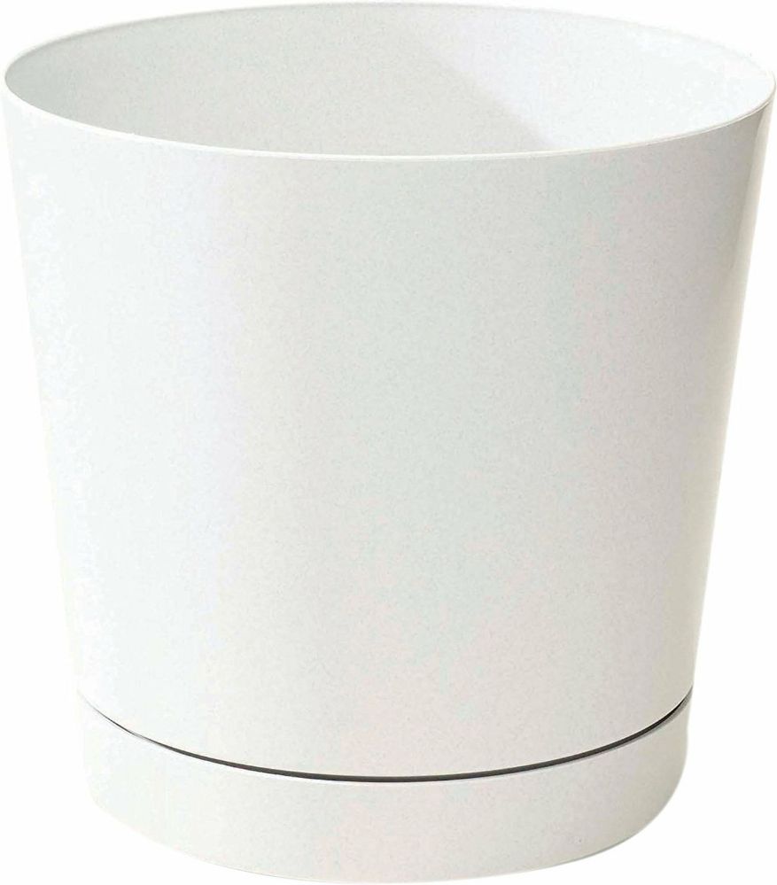 10 pieces Planter W/saucer RounD-White 8in - Garden Planters and Pots ...