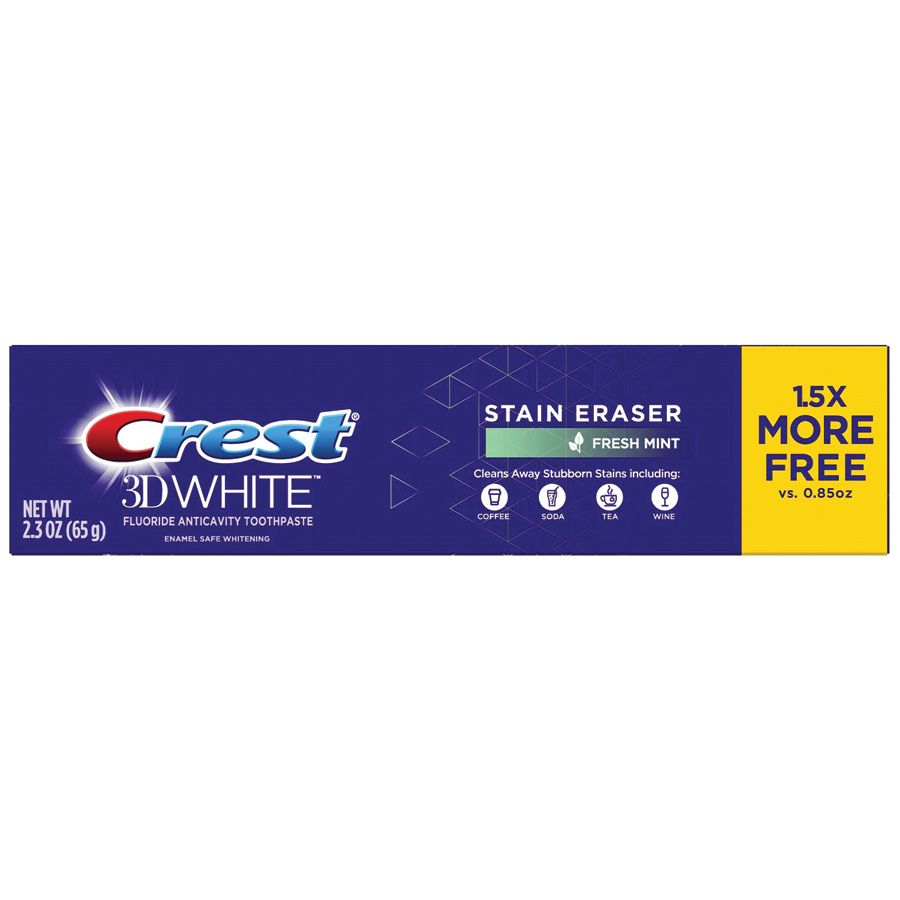 24 pieces Crest Toothpaste 2.3 Oz 3d White Stain Eraser Fresh Mint ...