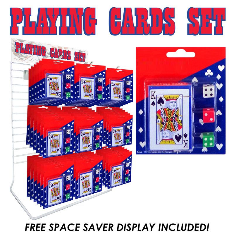 36 pieces 36pc Playing Cards With Dice Display - Playing Cards & Dice ...