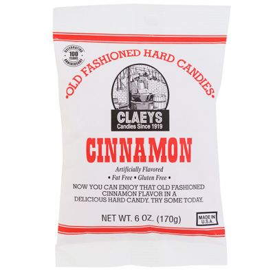 24 Wholesale Claey's Old Fashioned Hard Candies Cinnamon 6 Oz Peg Bag - WSD