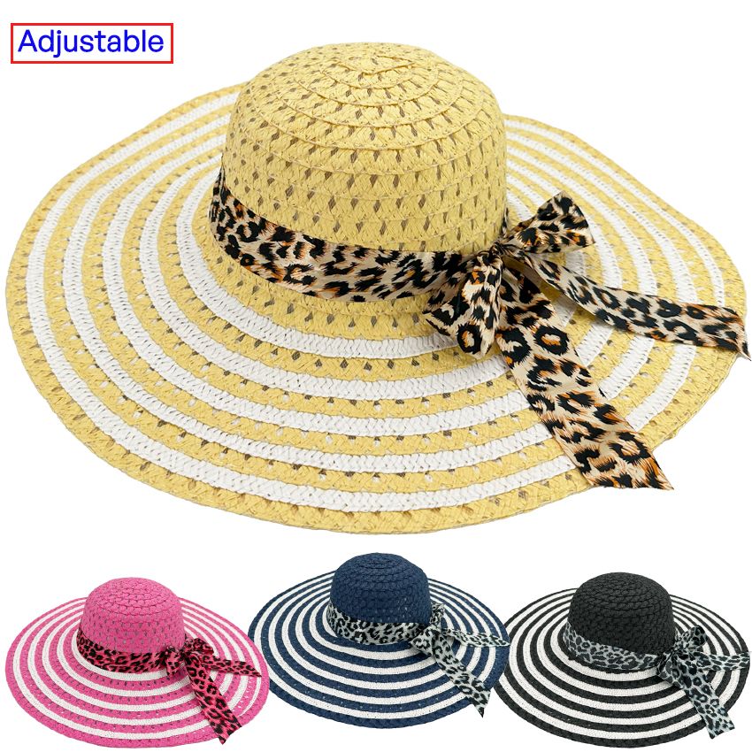 24 pieces Wide Brim Floppy Summer Beach Hat - Mix Colors - Sun Hats ...