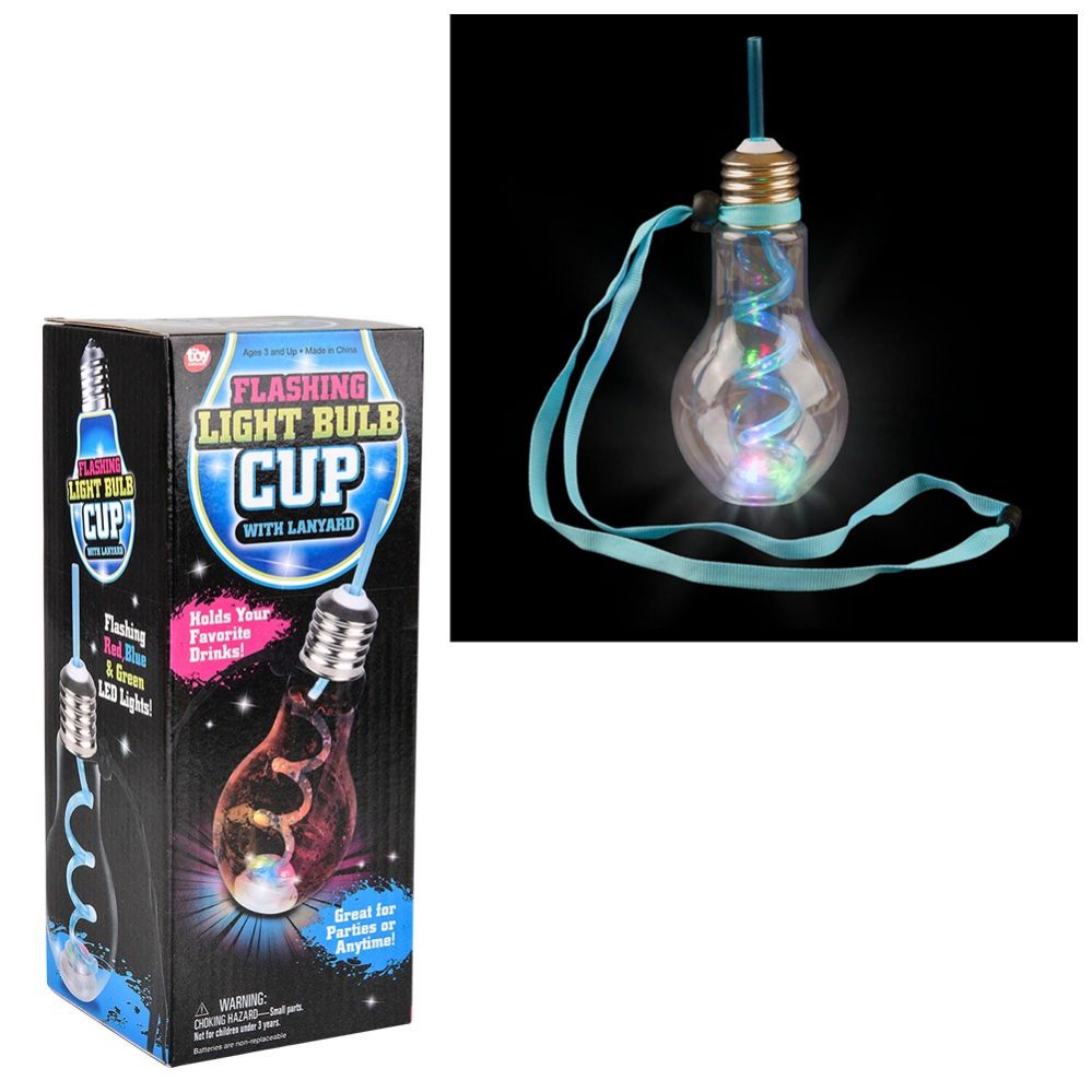 40 Wholesale 16oz Flashing Light Bulb Cup With Lanyard - WSD