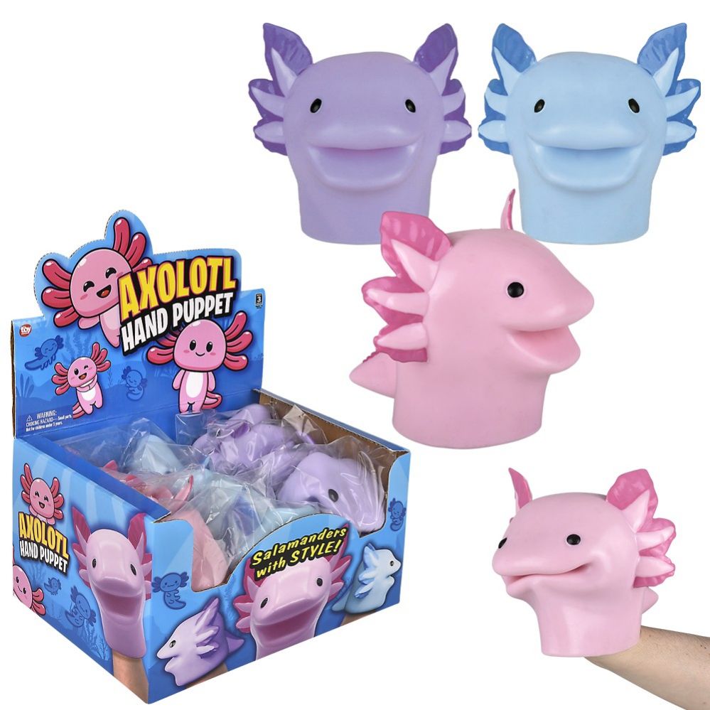 Stretchy Axolotl Hand Puppet 6" - SB