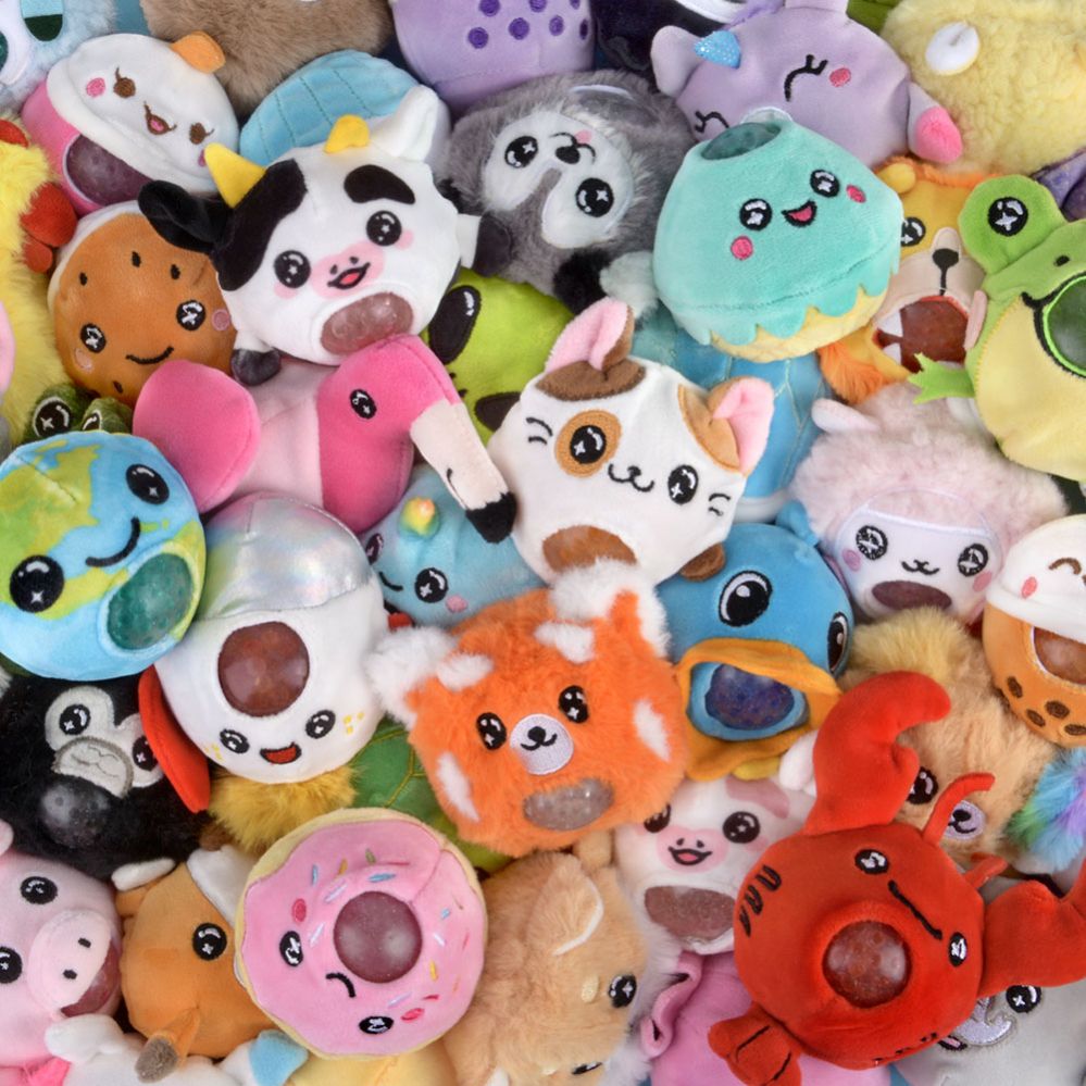 72 pieces Squeezy Bead Plush Assortment 3" 24pcs/unit - Plush Toys - at ...