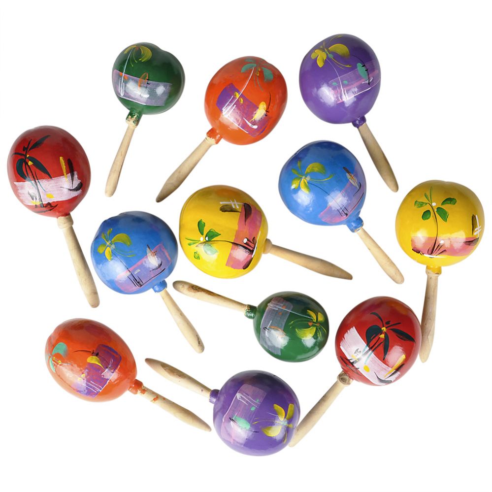 24 pieces Mexican Wooden Maraca Set 7" - Musical Toys - at ...