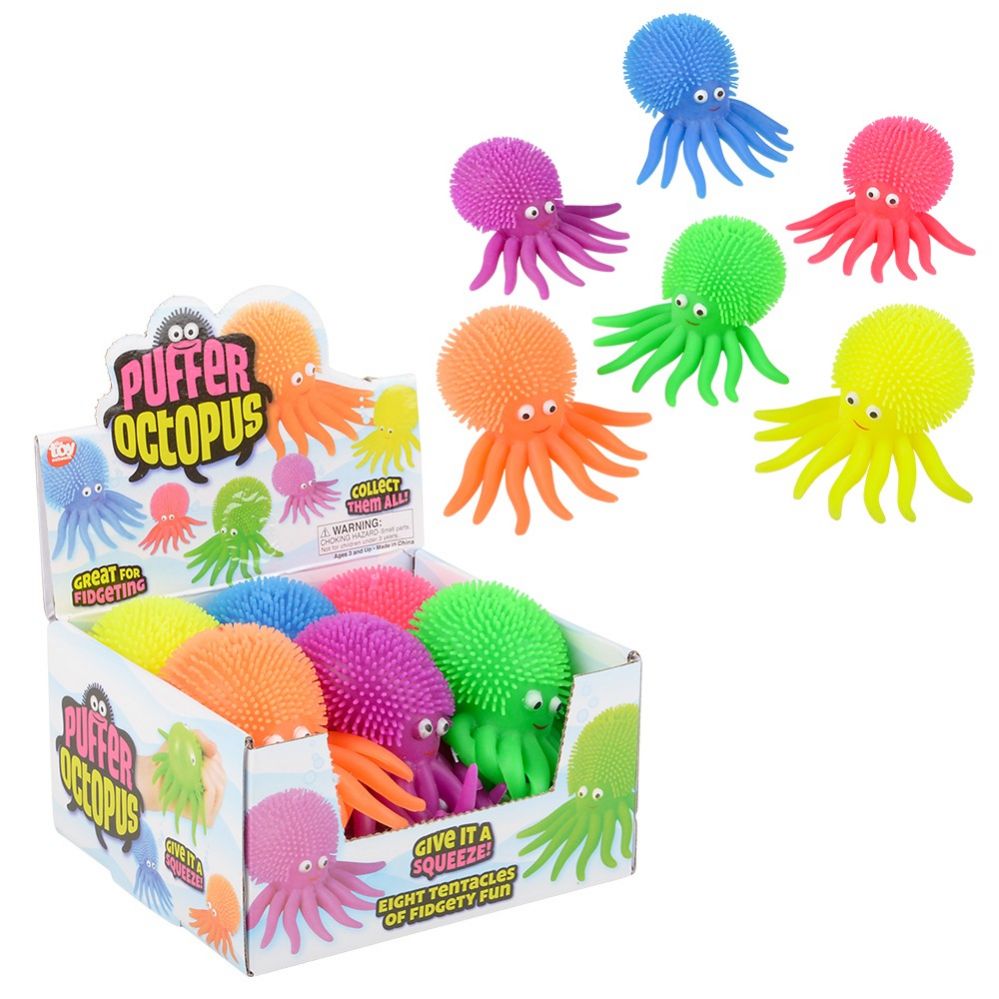 144 pieces 4" Puffer Octopus - Slime & Squishees - at - alltimetrading.com
