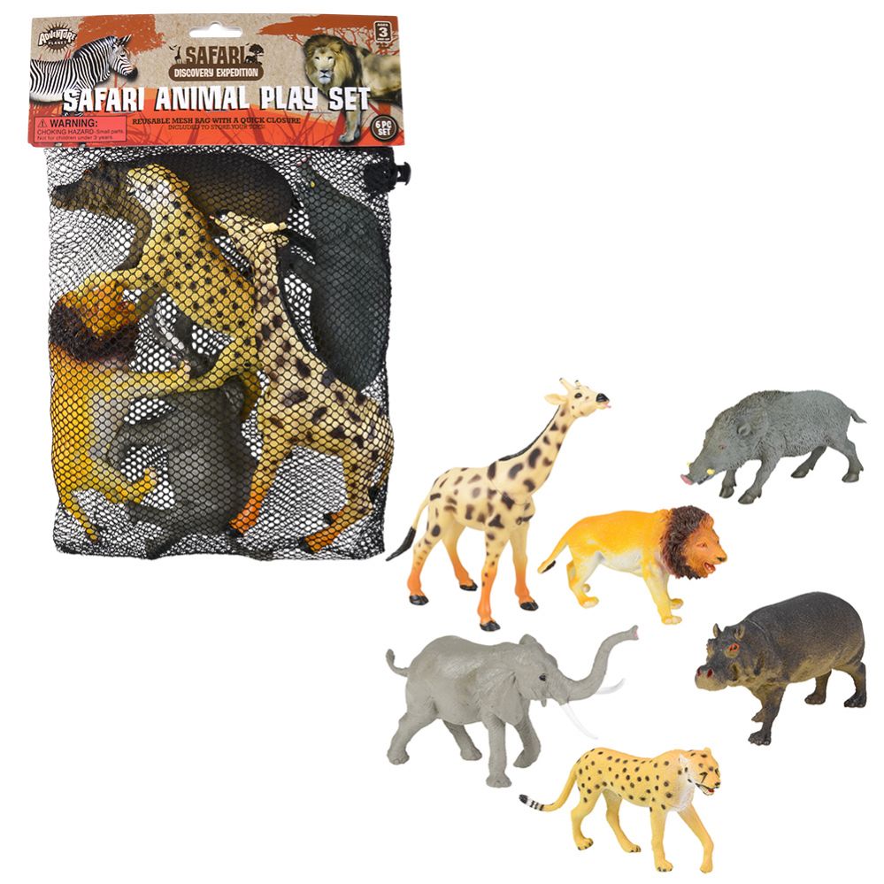 24 pieces 6pc Mesh Bag Safari Animal Assortment - Animal & Reptiles ...
