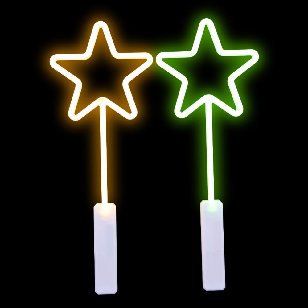 18" LighT-Up Neon Bright Star Wand - SB