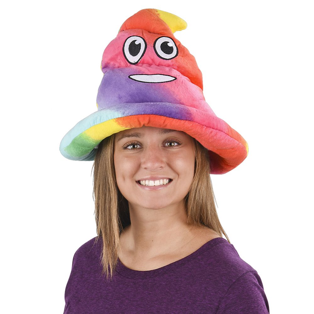 24 Wholesale Rainbow Emoticon Poop Hat - WSD