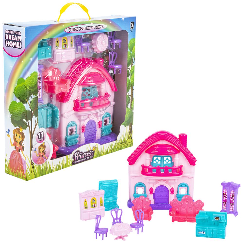 12 pieces Toy House Play Set -Box 13.8"x12.6" - Girls Toy Sets - at ...