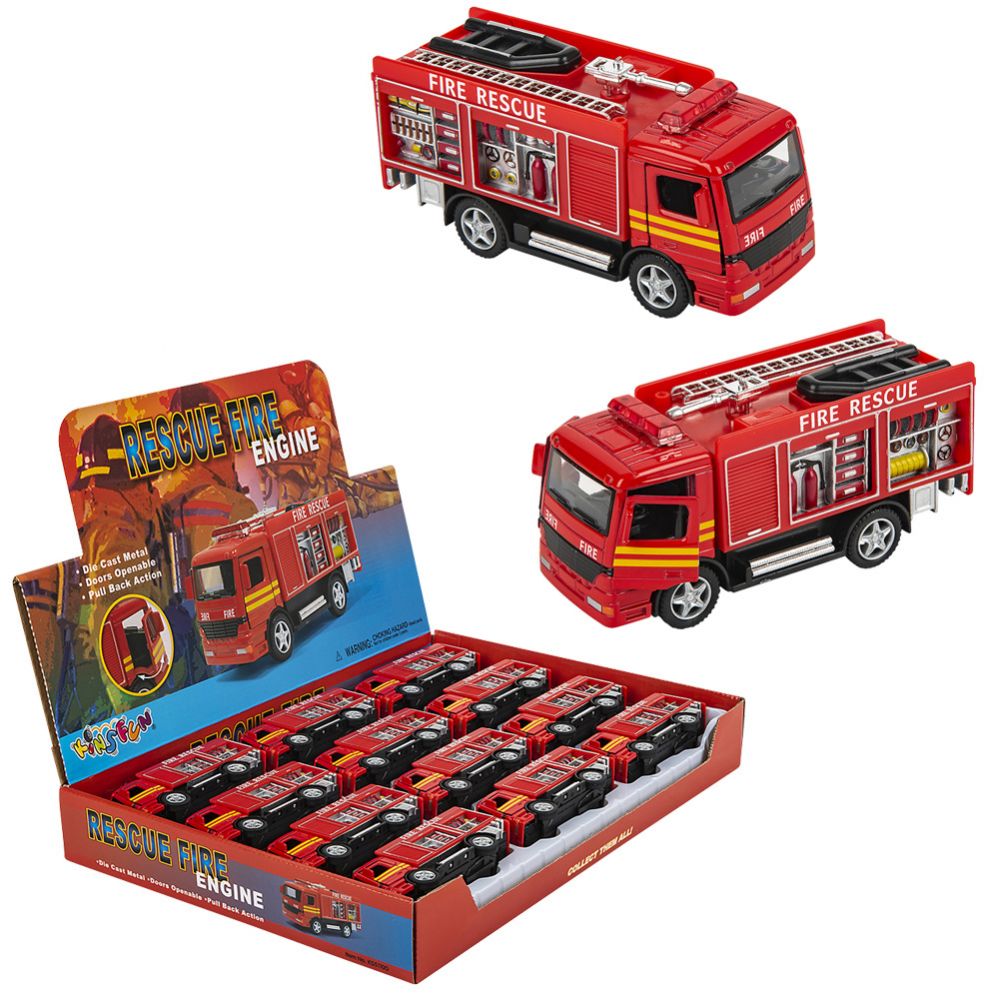 72 pieces 5" DiE-Cast Pull Back Fire Engine Rescue 12/display - Car ...