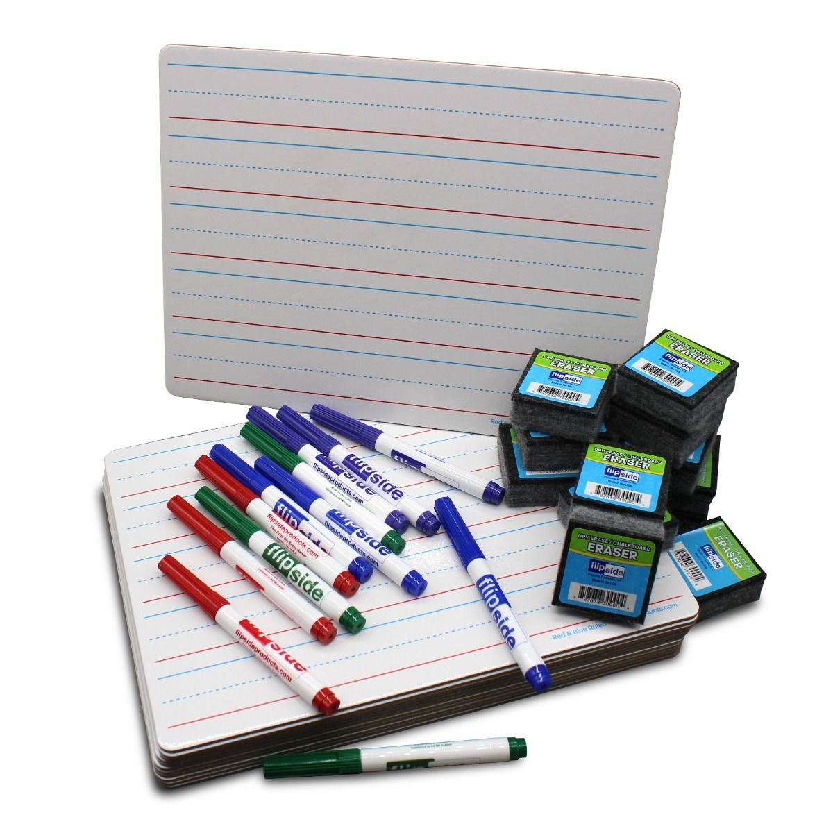 Red And Blue Ruled Dry Erase Board Two Sided Class Set - SB