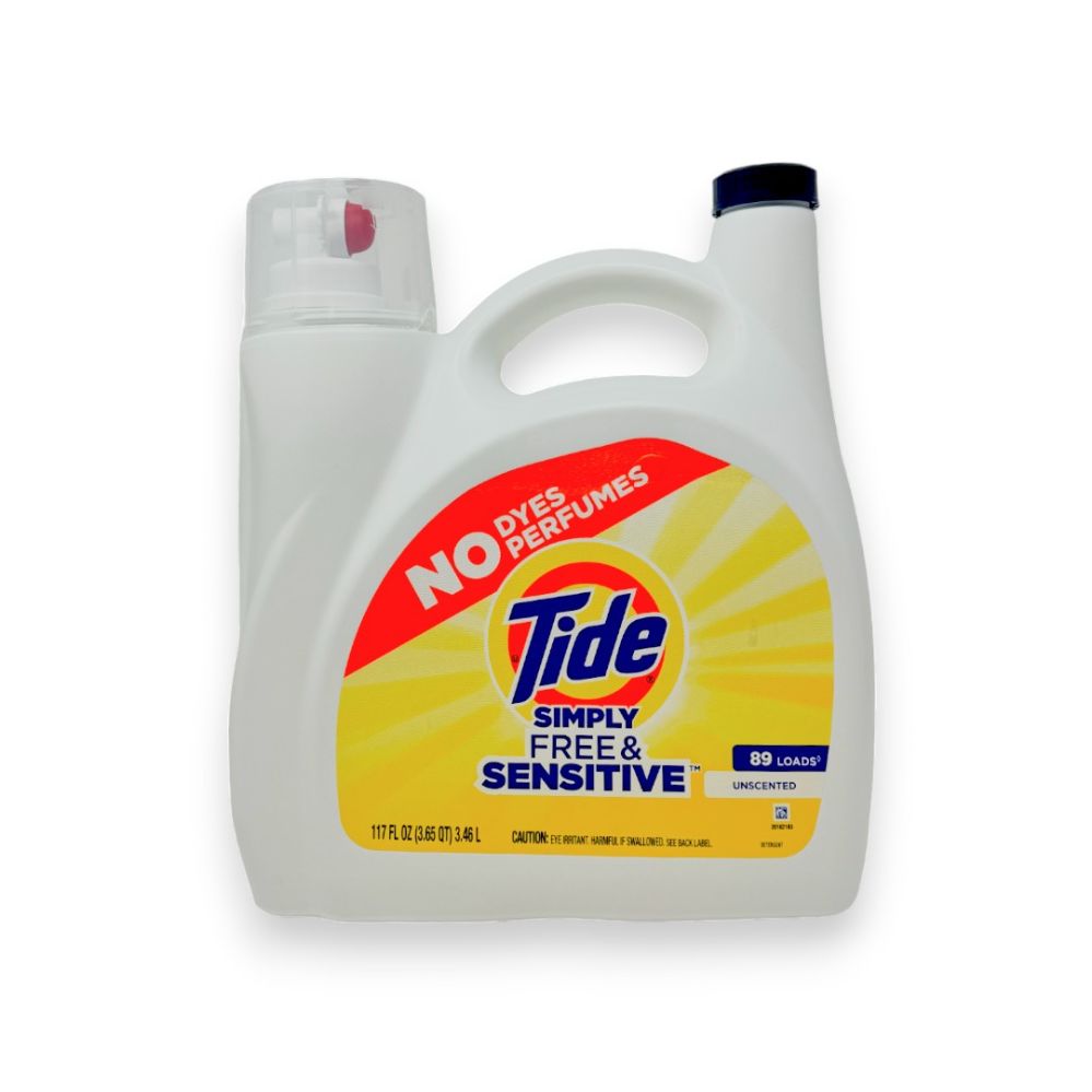 4 pieces Tide Simply Free & Sensitive Unscented 117fl Oz 3.46l ...