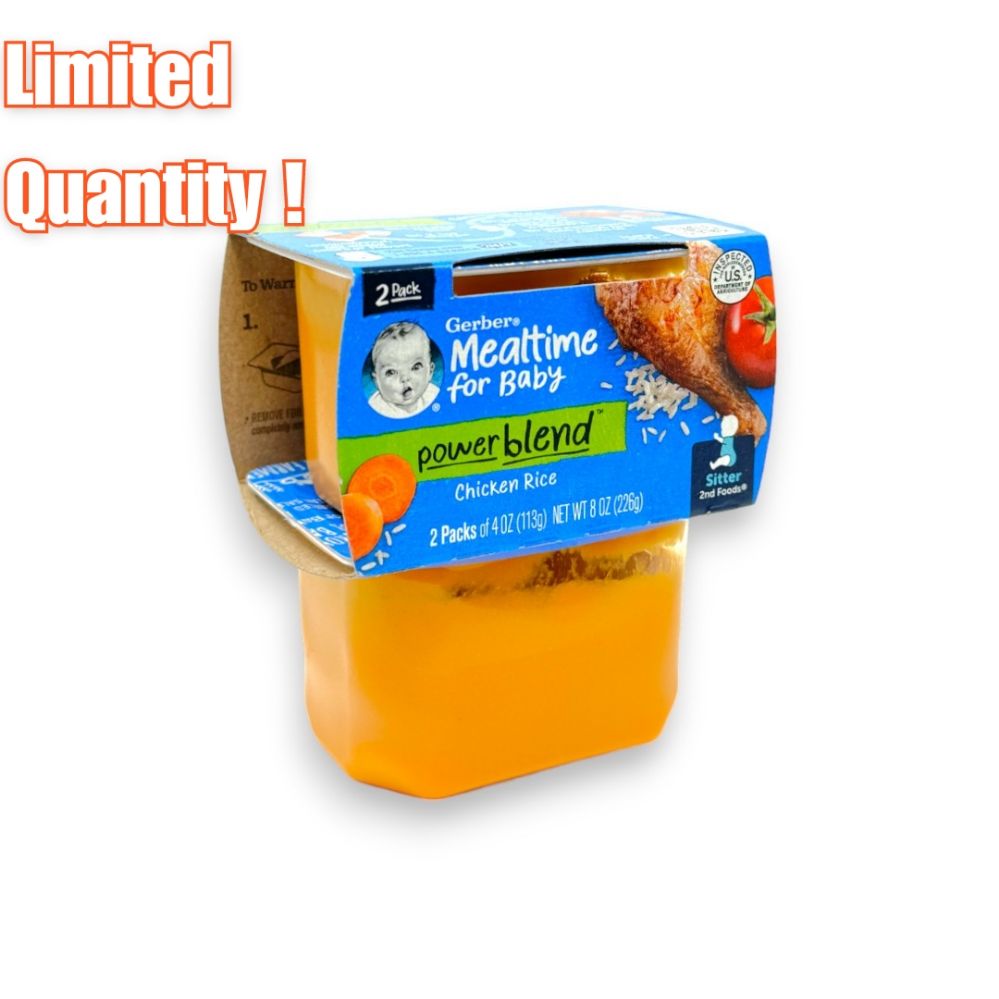 8 Wholesale (c.o) Gerber Mealtime Power Blend Chicken Rice 2ct 4oz - WSD