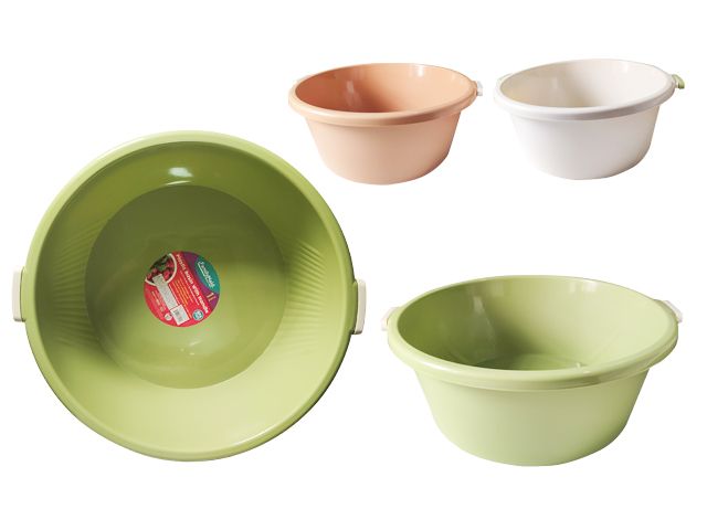 48 pieces Basin 14" Dia X5.5" H W/handle White /grey Clr - Buckets ...