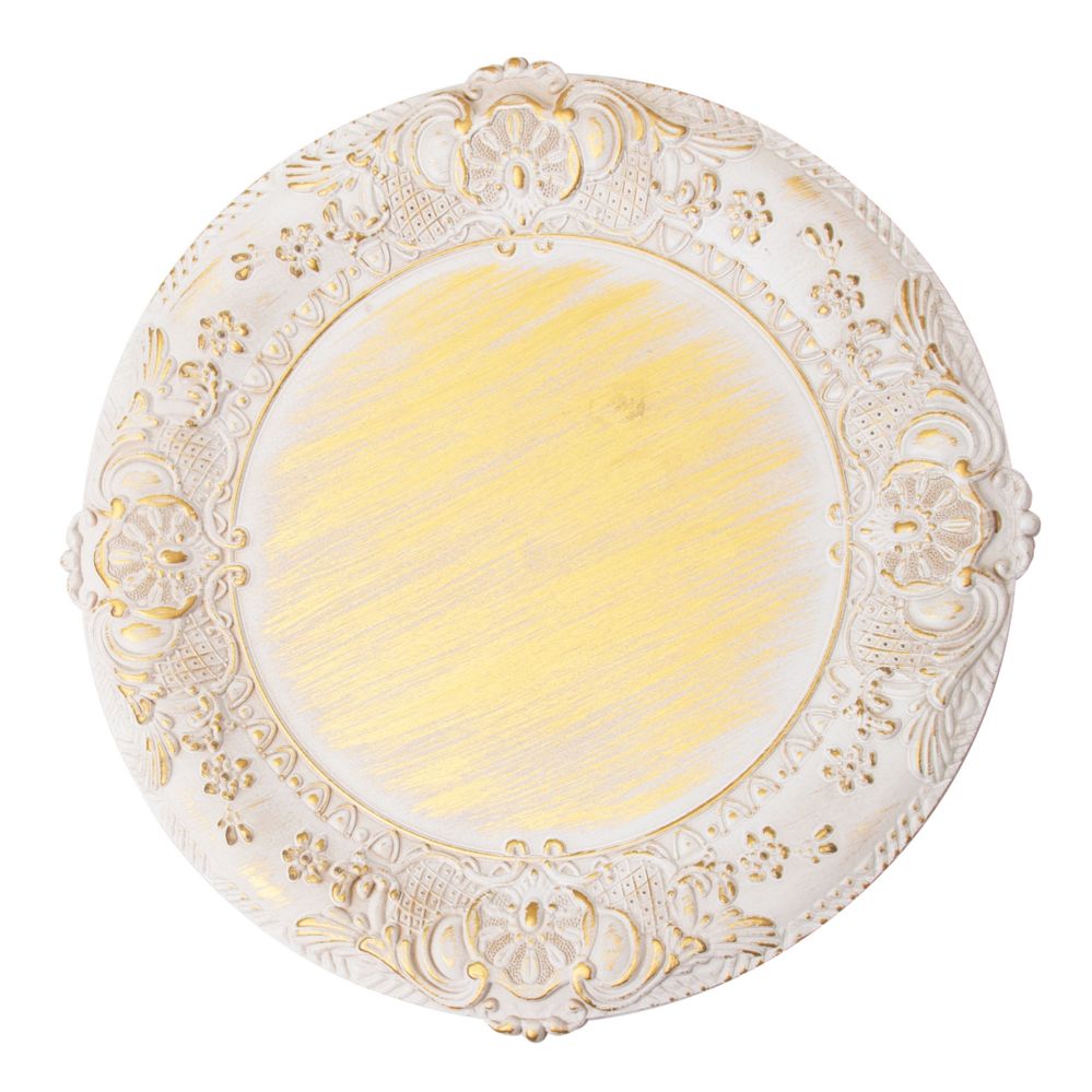 Bulk Gold Victorian Plastic Charger Plate - Wholesale Sock Deals