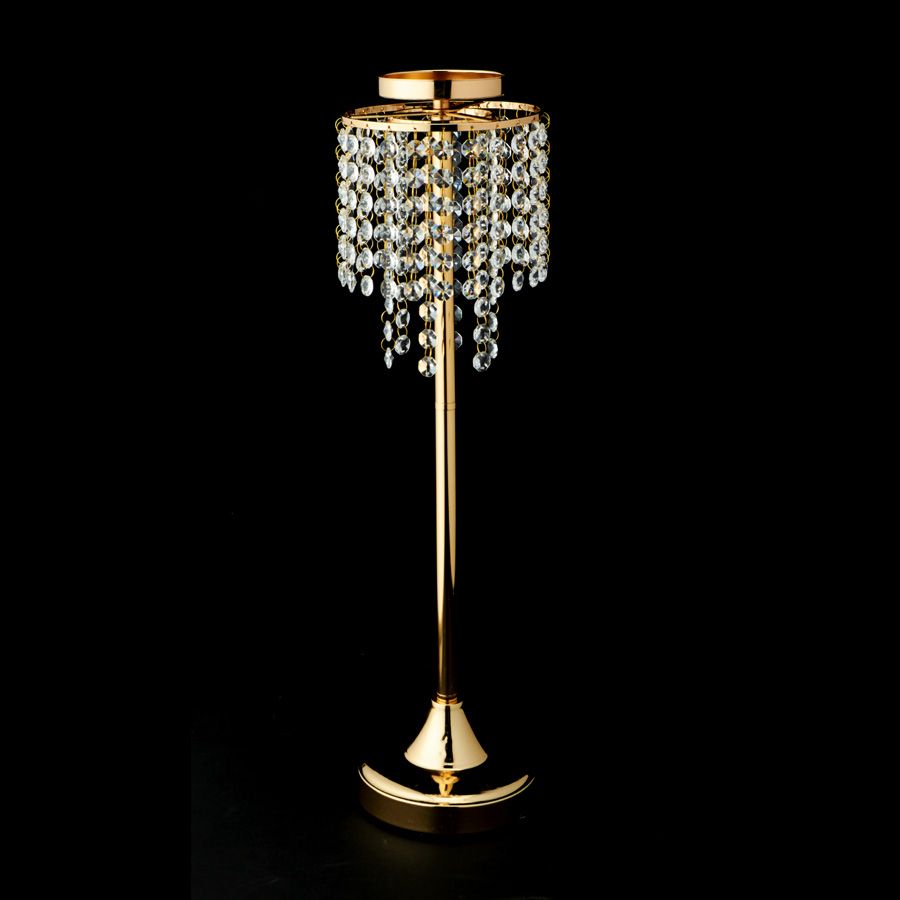 4 pieces Centerpiece Riser With Crystal Strands 20 inch- Gold - Party ...