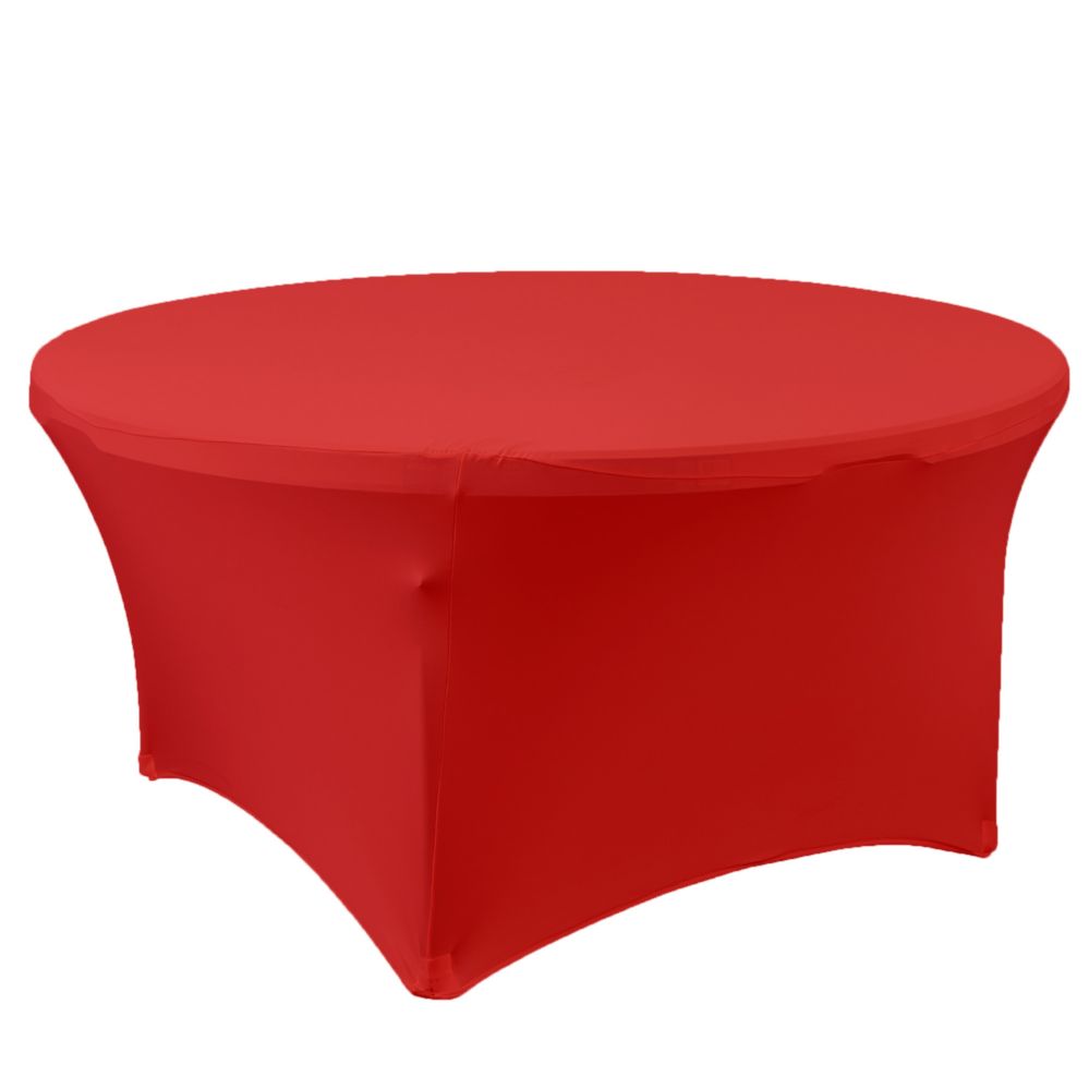 6 pieces Spandex Round Table Cover 72" - Red - Table Cloth - at ...