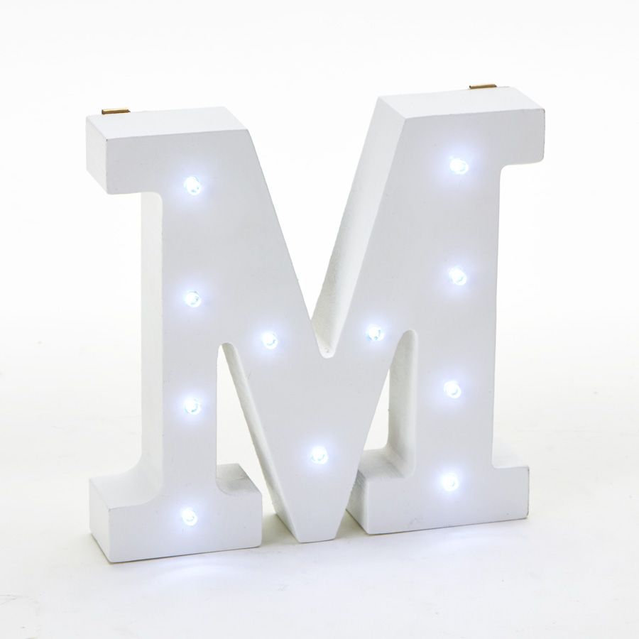 12 pieces Wooden Vintage Led Marquee Freestanding Letter M - White ...