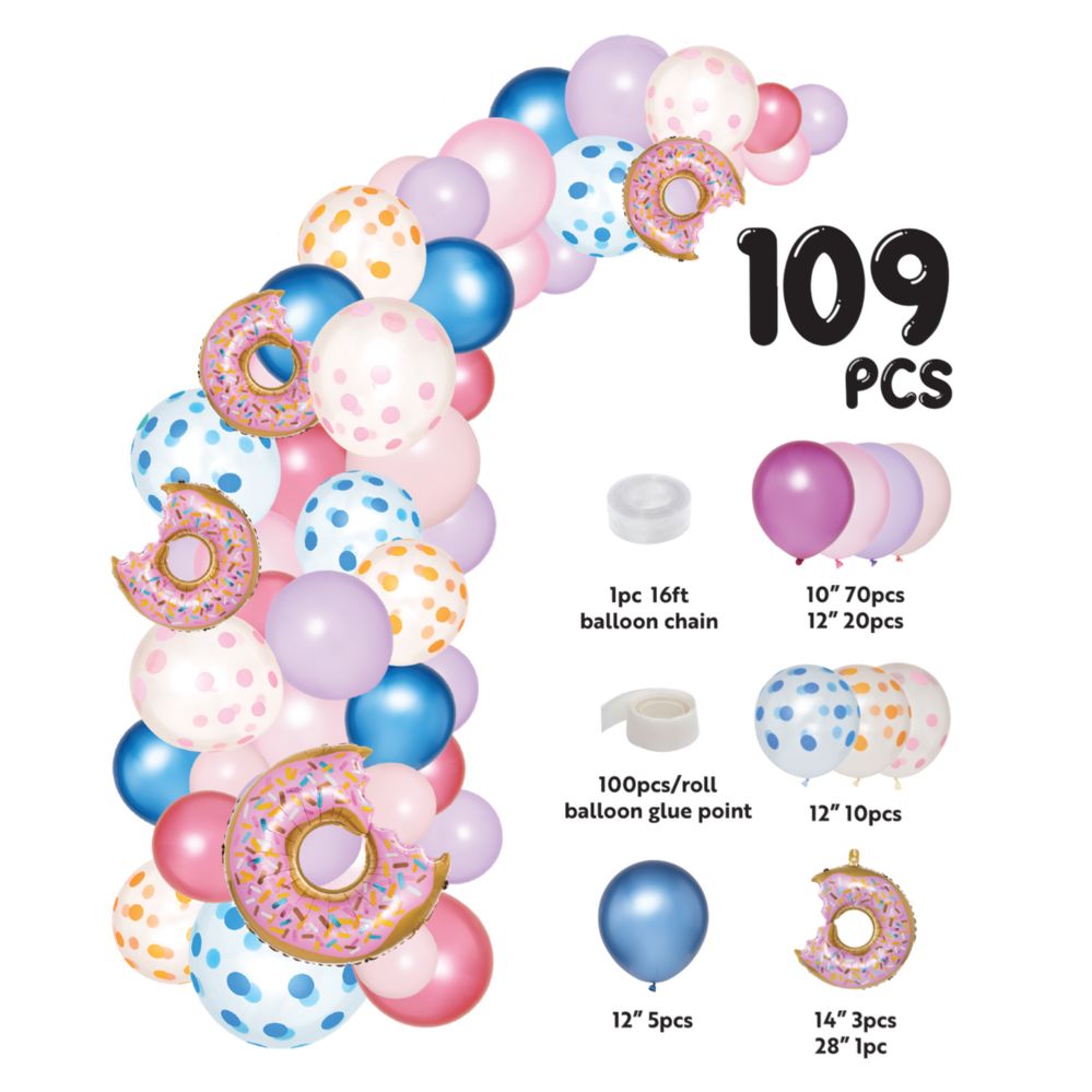 24 pieces Pastry Theme Balloon Garland Set 16ft - Balloons & Balloon ...